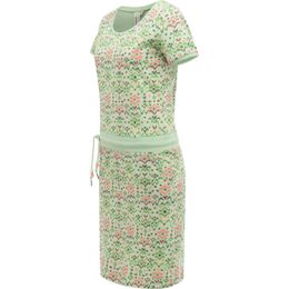 Ragwear Damen Minikleid "Baomi Print YOUMODO", gr&uuml;n, Gr. M, Sweatware, Material: 100% Baumwolle, Kleider, Gemustertes kurzes Sommerkleid mit