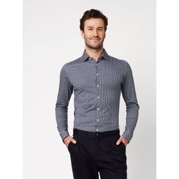 DESOTO Herren Langarmhemd "Casual Kent 1/1", blau, Gr. S, Jersey, Obermaterial: 100% Baumwolle, Hemden, Jerseyhemd, Kentkragen, Slim Fit