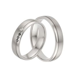 Firetti Damen Trauring "Schmuck Geschenk Hochzeit Ehering "LIEBE"", 23, 0,05 SI = kleine Einschl&uuml;sse mit Brillanten, Silber 925 (Sterlingsilber),