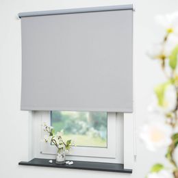 Seitenzugrollo Liedeco, B:122cm H:180cm, grau, Polyester, Rollos, "Uni"