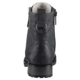 Mustang Shoes M&auml;dchen Winterboots, Gr. 32, blau, Lederimitat, used, Schuhe, Schn&uuml;rboots, Stiefelette, Blockabsatz, mit Rei&szlig;verschluss