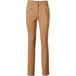 Heine Damen Stretch-Hose, braun, Gr. 44, unifarben, 48% Baumwolle, 45% Polyester, 7% Elasthan, Miedereinsatz:15% Elasthan, 85% Polyamid, Hosen