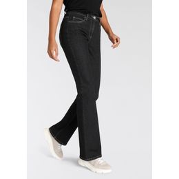 Arizona Damen Bootcut-Jeans, schwarz, Basic, Gr. 19, Denim/Jeans, Obermaterial: 98% Baumwolle, 2% Elasthan, Jeans, hohe Leibh&ouml;he