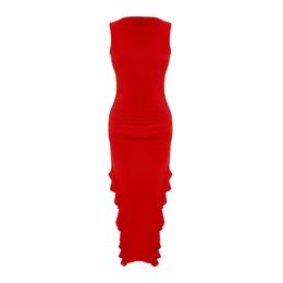 Trendyol Kleid Damen Gr&ouml;&szlig;e 36 rot Winterkleid