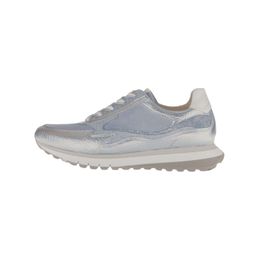 Gabor COMFORT Damen Sneaker "Gabor Comfort Sneaker Leder/Textil", Gr. 39azur, Leder, Textil, Schuhe