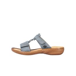Rieker Damen Pantolette, Gr. 39, blau, Lederimitat, Schuhe