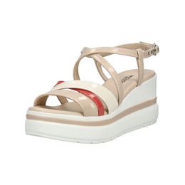 Nero Giardini Damen Keilsandalette "Nero Giardini Sandalen Lederimitat", Gr. 41, beige, Lederimitat, Schuhe
