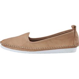 Andrea Conti Damen Slipper, Gr. 36, beige, Glattleder, Leder, Schuhe