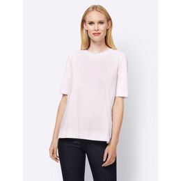 Damen Kurzarmshirt "Shirt", wei&szlig;, Gr. 42, Rick Cardona BY HEINE, unifarben, 95% Baumwolle, 5% Elasthan, R&uuml;ckseite:100% Polyester, Shirts