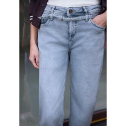 Damen Loose-fit-Jeans, blau, Gr. 28, STREET ONE STUDIO, unifarben, Jeans, 85% Baumwolle, 9% Polyester, 4% Elastomultiester, 2% Elasthan, Jeans, mit