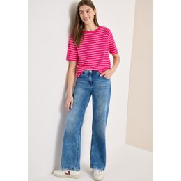 Cecil Damen T-Shirt, pink, Gr. L, gestreift, Web, 100% Baumwolle, Shirts, aus reiner Baumwolle