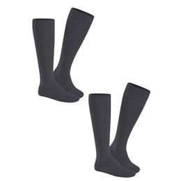 Kniestr&uuml;mpfe Hudson "ONLY 2-PACK", Herren, Gr. 39-42, grau, meliert, Baumwollmischung, normal, Socken Kniestr&uuml;mpfe, Komfortbund mit weitem Fu&szlig;ausschnitt