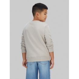 M&auml;dchen Sweatshirt "MONO MINI BADGE REG CN"ancient marble, Gr. 8, Calvin Klein Jeans, unifarben, Sweatware, Obermaterial: 86% Baumwolle, 14%