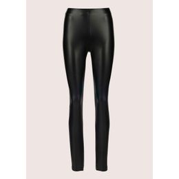 Madeleine Mode MADELEINE Damen Leggings "Leggings Glanzvolle Stretch-Leggings in Leder-Optik", schwarz, Modern, Gr. 20, Obermaterial: 95% Polyester PES. 5% Elasthan