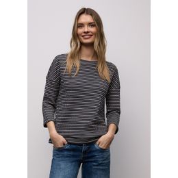 Street One Damen 3/4-Arm-Shirtshadowed navy, Gr. 38, gestreift, Web, 65% Baumwolle, 35% Polyester, Shirts, mit 3/4 &Auml;rmeln