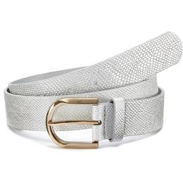 Lascana Damen H&uuml;ftg&uuml;rtel "Hoseng&uuml;rtel, G&uuml;rtel, Jeansg&uuml;rtel, Anzugg&uuml;rtel", silber, Gr. 95, Reptilienpr&auml;gung, Schlangenoptik, bedruckt, beschichtet,