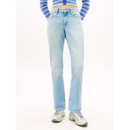 Tommy Jeans Damen Slim-fit-Jeans "MR SLIM"denim light, Gr. 33, unifarben, Denim/Jeans, Obermaterial: 99% Baumwolle, 1% Elasthan, Jeans, Mid Rise,