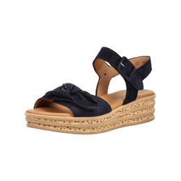 Gabor Damen Keilsandalette "Gabor Sandalen Veloursleder", Gr. 38dunkelblau, Veloursleder, Schuhe