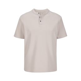John Devin Herren T-Shirt "Kurzarm-Poloshirt aus Struktur-Qualit&auml;t"creme, Gr. XXXL, Strukturmuster, Obermaterial: 83% Baumwolle, 16% Polyester, 1%