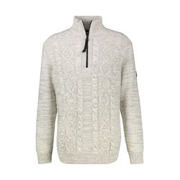 Lerros Herren Sweatshirt "Herren Stricktroyer mit Zopfmuster"light beige, Gr. XXL, 60% Baumwolle, 40% Polyacryl, Sweatshirts