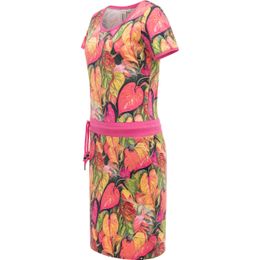 Ragwear Damen Sommerkleid "Baomi Tropic YOUMODO"bunt, Gr. XXL, Material: 100% Baumwolle, Kleider, Gemustertes Kurzarm Kleid f&uuml;r Damen