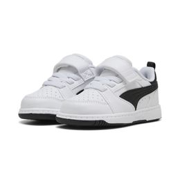 Puma Kinder Sneaker "Rebound V6 Low Sneakers Kinder", Gr. 22, schwarz-wei&szlig;, Obermaterial: Synthetik, Textil. Futter: Textil. Innensohle: Textil,