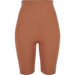 Stoffhose Urban Classics "Urban Classics Damen Ladies High Waist Cycle Shorts", Herren, Gr. S, US-Gr&ouml;&szlig;en, terracotta, 95% Baumwolle, 5% Elasthan, unifarben, skinny fit, Hosen Stoffhose