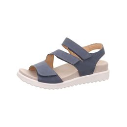 Legero Damen Riemchensandale "Legero Sandalen Leder", Gr. 41, blau, Leder, Schuhe
