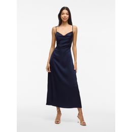 Vila Damen Tr&auml;gerkleid "VIRAVENNA STRAP ANKLE DRESS - NOOS"navy blazer, Gr. 42, unifarben, Web, Obermaterial: 100% Polyester, Kleider, Kunstfaser,