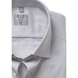 MARVELIS Herren Langarmhemd, grau, Gr. 41, unifarben, Web, Obermaterial: 100% Baumwolle, Hemden, Businesshemd, comfort fit, New-Kentkragen