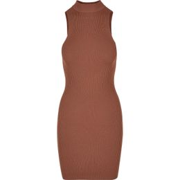 Urban Classics Damen A-Linien-Kleid "Urban Classics Damen Ladies Cut Out Sleevless Dress", braun, Gr. 5XL, unifarben, 35% Polyacryl, 35% Viskose, 30%