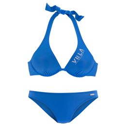 Venice Beach Damen B&uuml;gel-Bikini, blau, Gr. 44, unifarben, Polyamid, Bikini-Sets, mit kontrastfarbigen Schriftzug