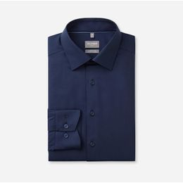 OLYMP Herren Langarmhemd "Luxor", blau, Gr. 41, Web, Obermaterial: 64% Baumwolle, 27% Polyester, 9% Elasthan, Hemden, comfort fit, Businesshemd,
