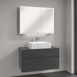 Villeroy & Boch Villeroy & Boch Embrace Schrank mit Waschtisch, mit Spiegelschrank My View Now, 5A6156R1+A95600FP+A4551000, My View Now