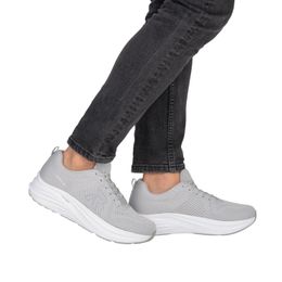 RIEKER SPORT Herren Plateausneaker, Gr. 43hellgrau, Textil, unifarben, Schuhe, Freizeitsneaker, Halbschuh, Schn&uuml;rschuh mit Plateau