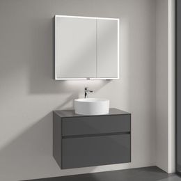 Villeroy & Boch Villeroy & Boch Embrace Schrank mit Waschtisch, mit Spiegelschrank My View Now, 5A5840R1+A95500FP+A4558000, My View Now