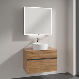 Villeroy & Boch Villeroy & Boch Embrace Schrank mit Waschtisch, mit Spiegelschrank My View Now, 5A5840R1+A95500RH+A4558000, My View Now