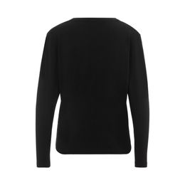 BOSS Damen Langarmshirt, Gr. M, schwarz, Jersey, Obermaterial: 95% Baumwolle, 5% Elasthan, unifarben, Basic, Shirts, mit Rundhalsausschnitt