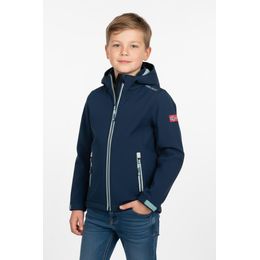 Trollkids Jungen Softshelljacke "Kids Trollfjord Jacket", blau, Gr. 164, Obermaterial: 94% Polyester, 6% Elasthan, Jacken, Langarm-Design, mit
