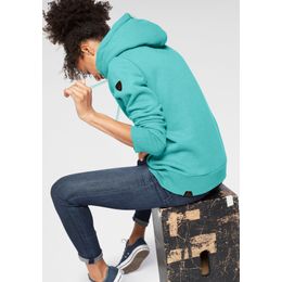 Ragwear Damen Kapuzensweatshirt "GRIPY BUTTON O", gr&uuml;n, Gr. L, kontrastfarbene Details, meliert, Sweatware, Obermaterial: 70% Baumwolle, 30%