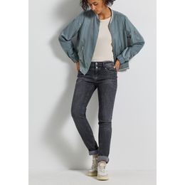 Street One Damen Comfort-fit-Jeans, grau, Gr. 34, unifarben, Jeans, 82% Baumwolle, 15% Polyester, 3% Elasthan, Jeans, in grauer Waschung