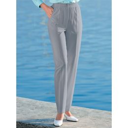 Classic Basics Damen Schlupfhose, grau, Gr. 48, unifarben, 62% Polyester, 36% Viskose, 2% Elasthan, Hosen