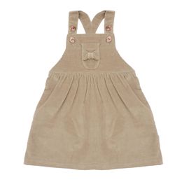 MaxiMo M&auml;dchen Latzkleid, beige, Gr. 98, unifarben, Cord, Obermaterial: 97% Baumwolle, 3% Elasthan, Kleider, Baumwollmix, Stretch-Cord, mit Tr&auml;gern,