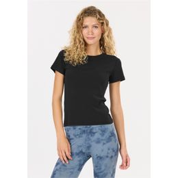 ENDURANCE ATHLECIA T-Shirt ATHLECIA "Lenga", Damen, Gr. 34, schwarz, 48% Modal, 48% Baumwolle, 4% Elasthan, unifarben, normal, Rundhals, Shirts T-Shirt, atmungsaktiv