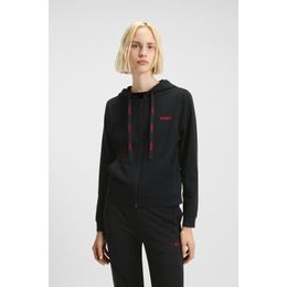 HUGO UNDERWEAR Damen Sweatjacke, Gr. S, schwarz, Sweatware, Obermaterial: 66% Baumwolle, 30% Polyester, 4% Elasthan, unifarben, Basic, Sweatjacken,
