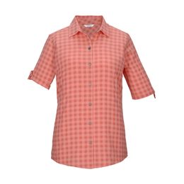Funktionshemd Killtec "KOS 59 WMN WVN SHRT", Damen, Gr. 38, Normalgr&ouml;&szlig;en, rosa (coral), Obermaterial: 100% Polyester, Hemden, Karierte, schnelltrocknende Damenbluse mit fixierbaren &Auml;rmeln