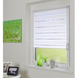 Doppelrollo GOOD LIFE, B:60cm H:150cm, wei&szlig;, Polyester, Rollos, "Alina 1", individuelle Lichtregulierung, unifarben, Montage mit Klemmtr&auml;gern