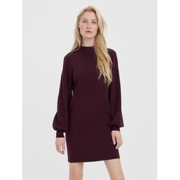 V&eacute;ro Moda VERO MODA Damen Strickkleid "VMNANCY LS FUNNELNECK DRESS GA NOOS"winetasting, Gr. XL, unifarben, Feinstrick, Obermaterial: 52% Viskose, 28%