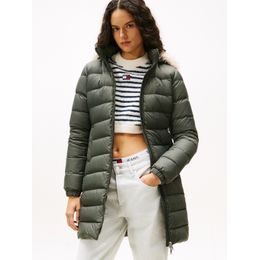 Tommy Jeans Damen Steppmantel "TJW ESSENTIAL HOODED DOWN COAT", gr&uuml;n, Gr. S, unifarben, Web, Obermaterial: 100% Nylon, M&auml;ntel, mit Fellimitat,
