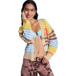 Roxy Damen Fleecepullover "Cosmic Coast Stripes"coconut milk horizon prism str, Gr. L, Obermaterial: 100% Walkfrottier;, Sweatshirts